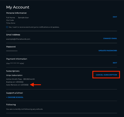 How to Cancel an NFHS Network Subscription