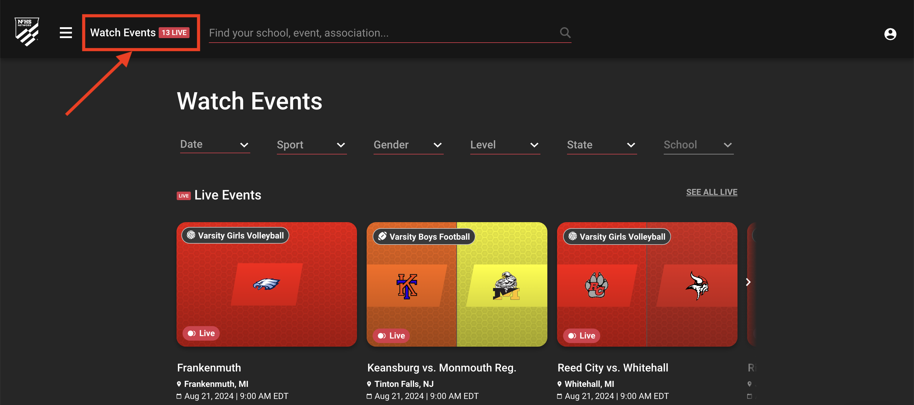How to Find and Watch Events on the NFHS Network